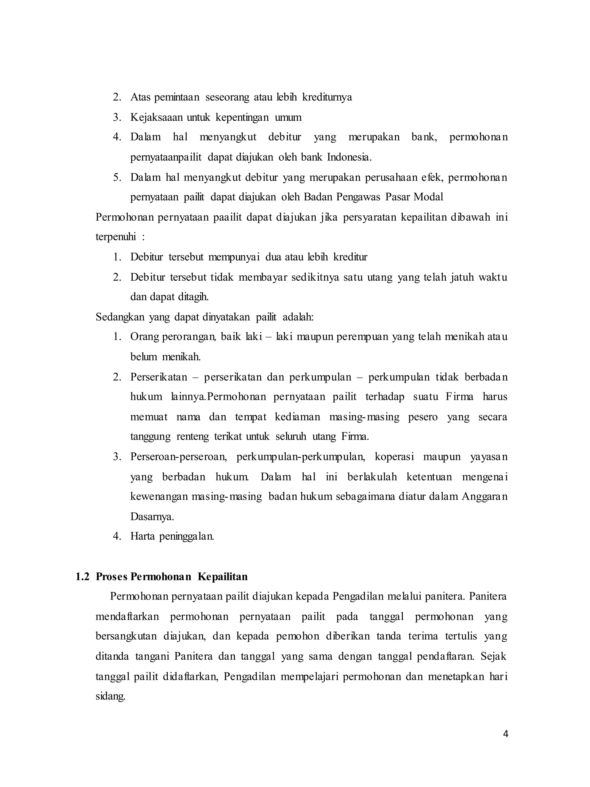 Hukum Bisnis "Kepailitan" | DOCX