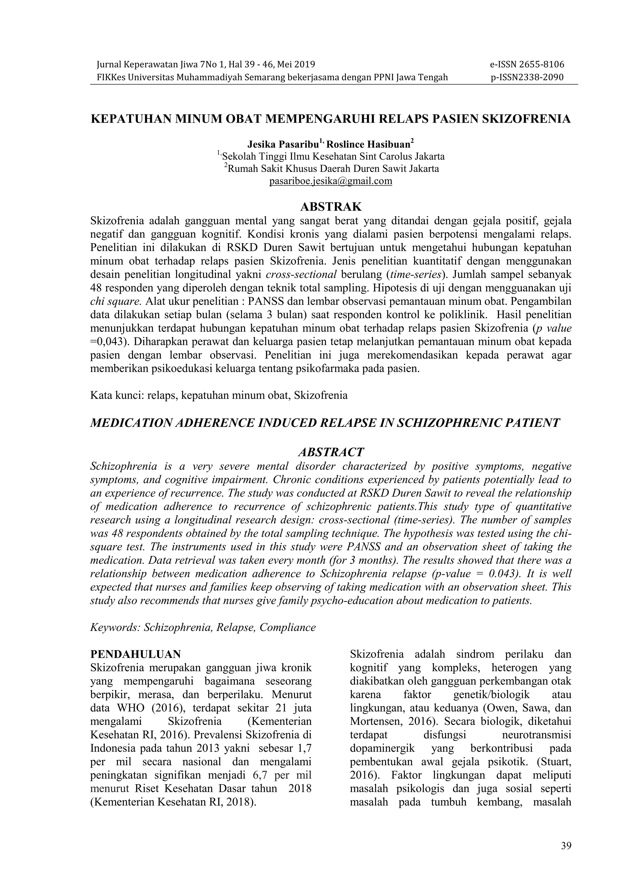 Kepatuhan minum obat schizoprenia | PDF