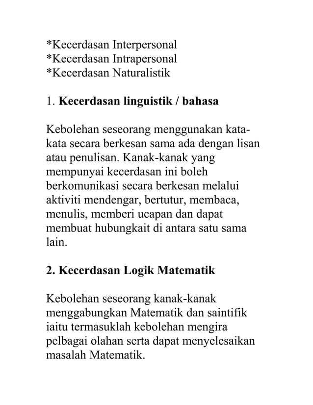Kepelbagaian kecerdasan & kecerdasan emosi | PDF