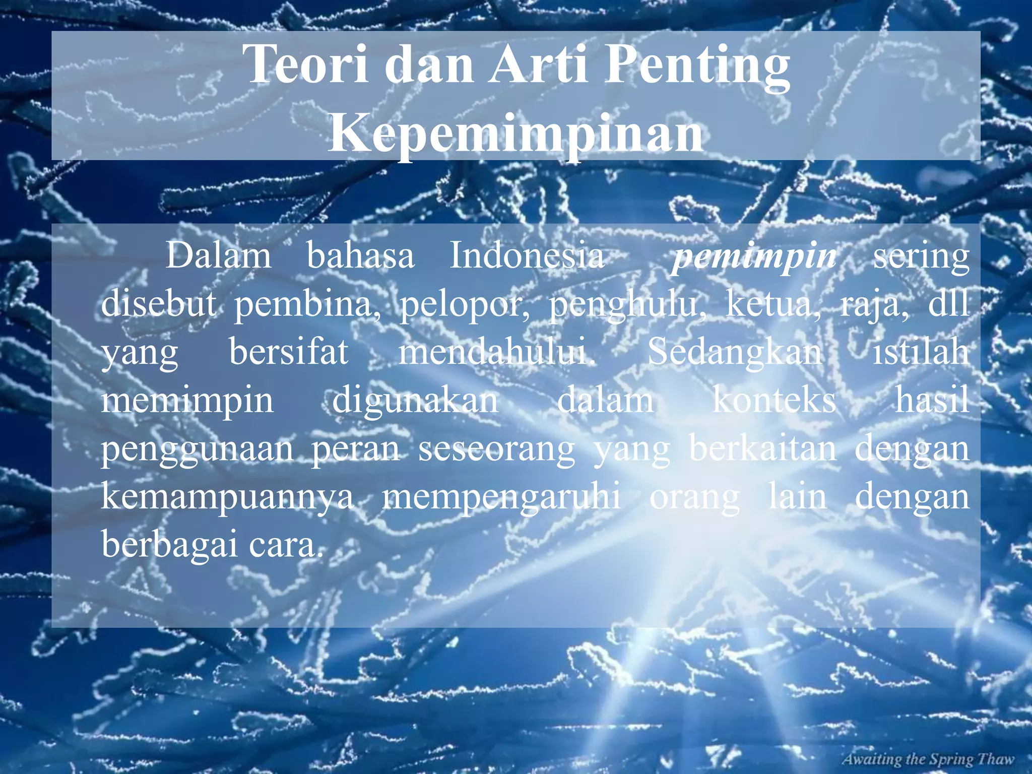 Teori Kepemimpinan | PPTX