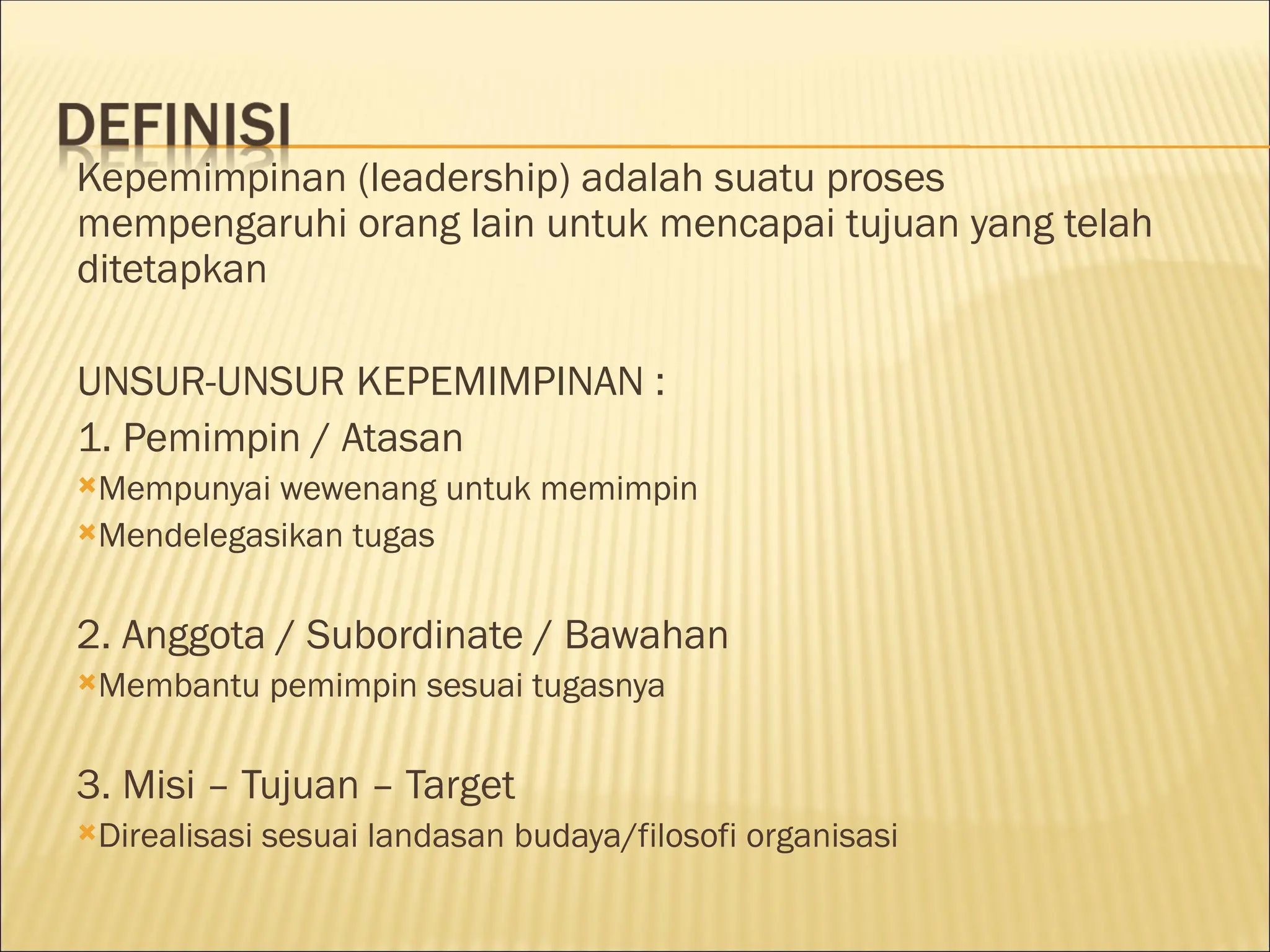 Materi Kepemimpinan (Leadership Matter). | PPT