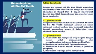 Jawaban Soal UAS Kepemimpinan Ali bin Abi Thalib dibuat oleh Bela ...