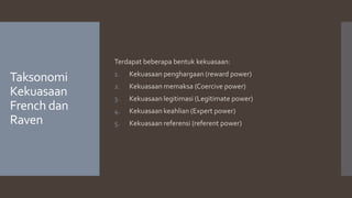 Kepemimpinan dan kekuasaan | PPTX