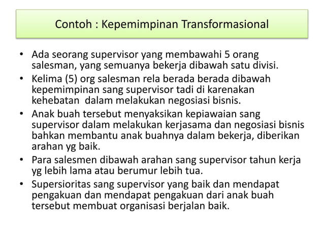 kepemimpinan Transformasional vs Transaksional | PPTX