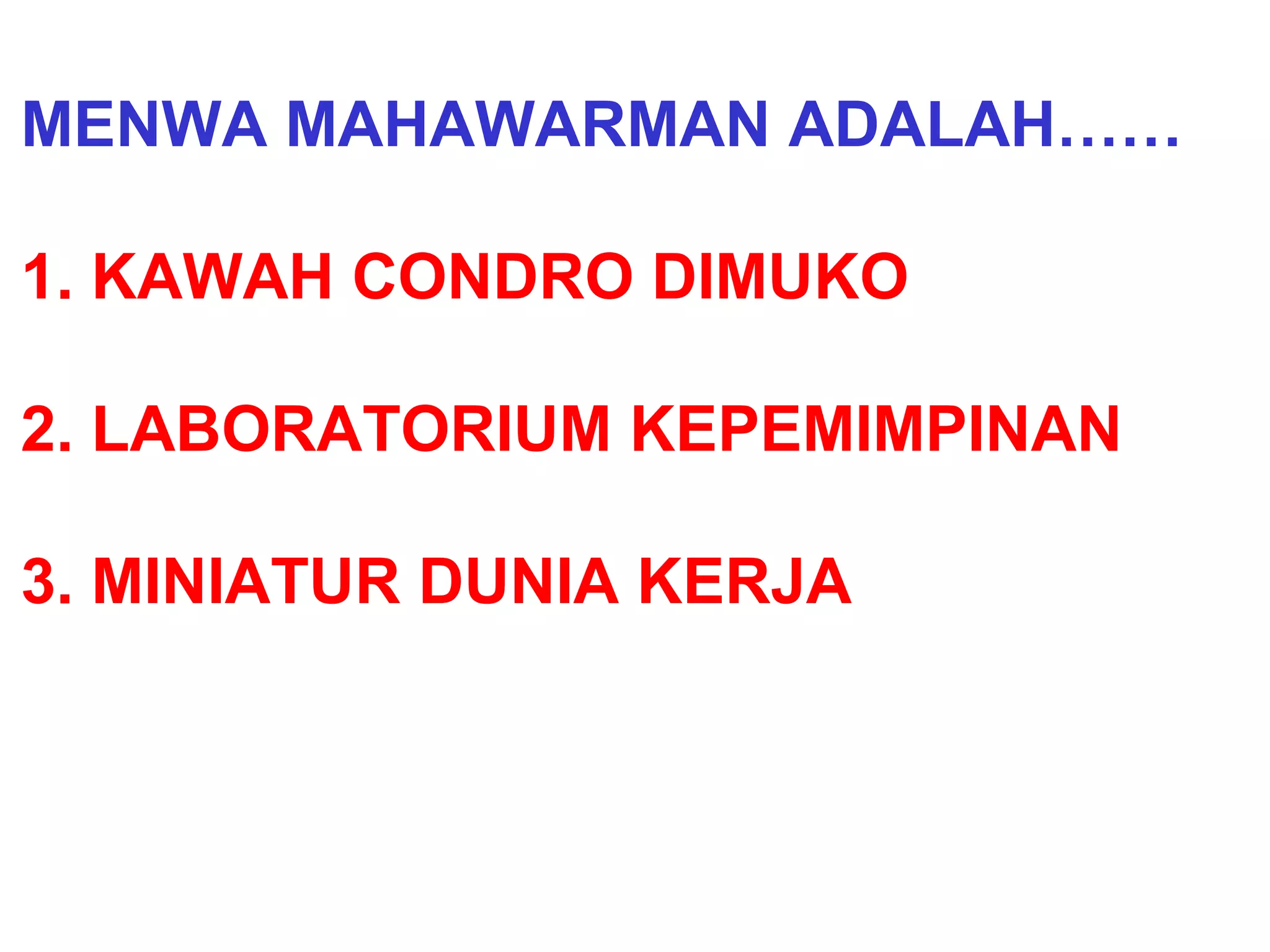 Module Kepemimpinan Korps Menwa Indonesia | PPT