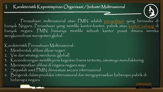 Kepemimpinan organisasi industri multi nasional | PPTX