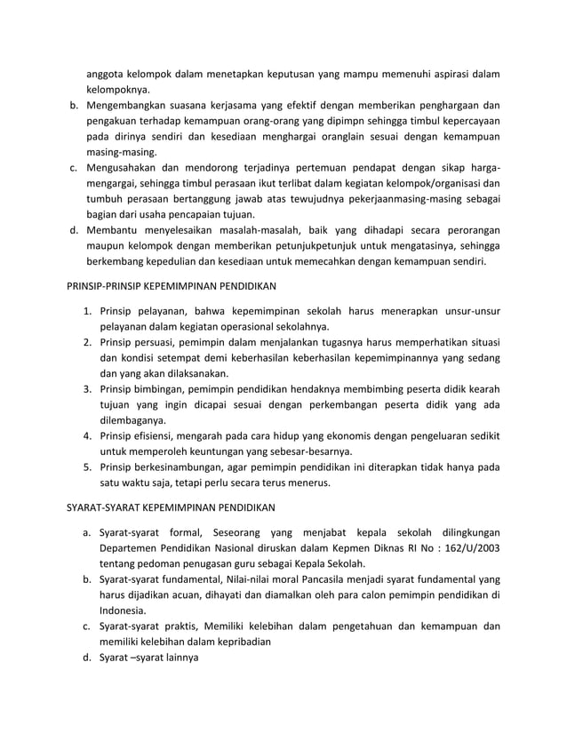 Kepemimpinan pendidikan | DOCX