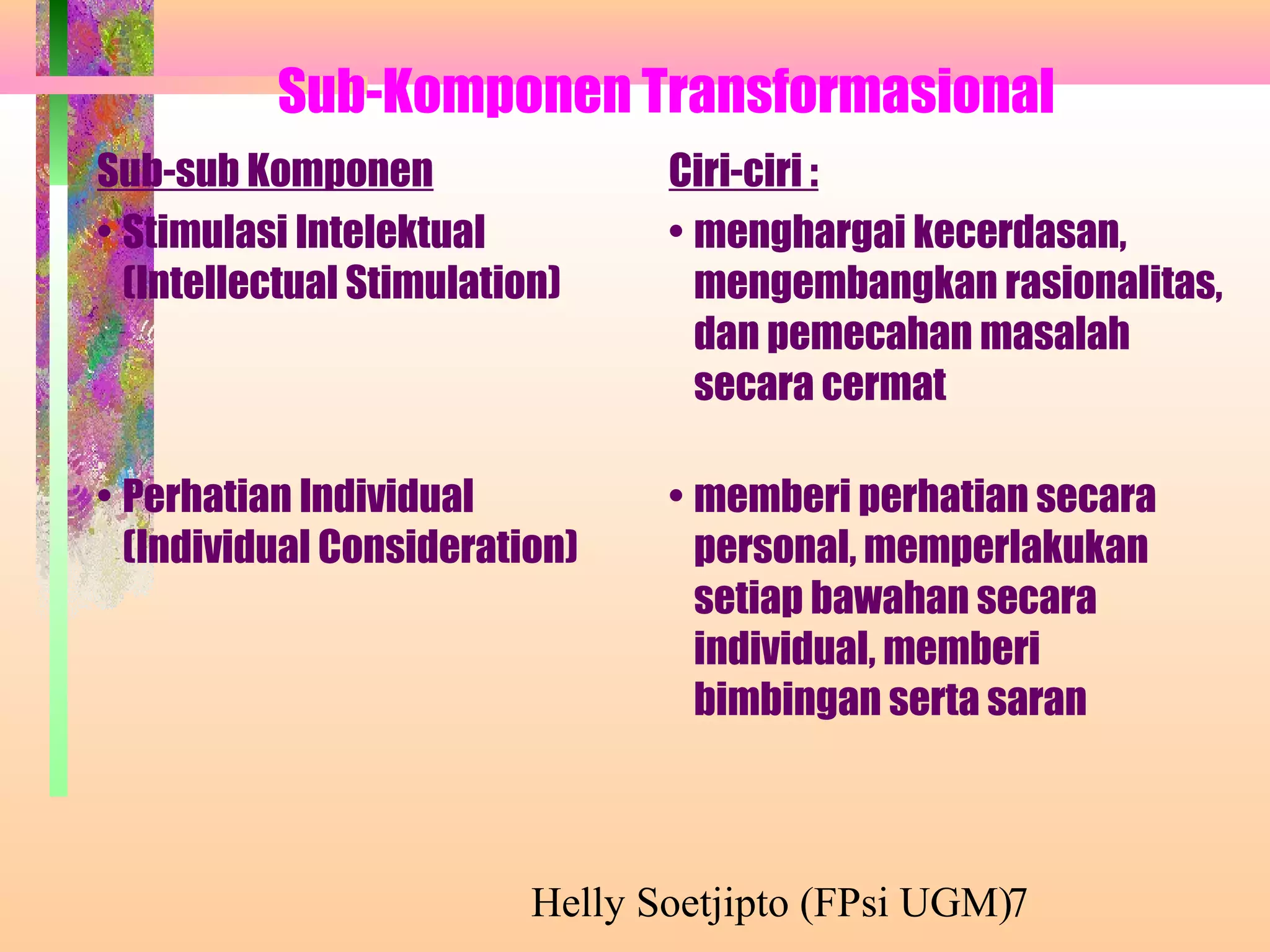 Kepemimpinan transaksional transformasional | PPT