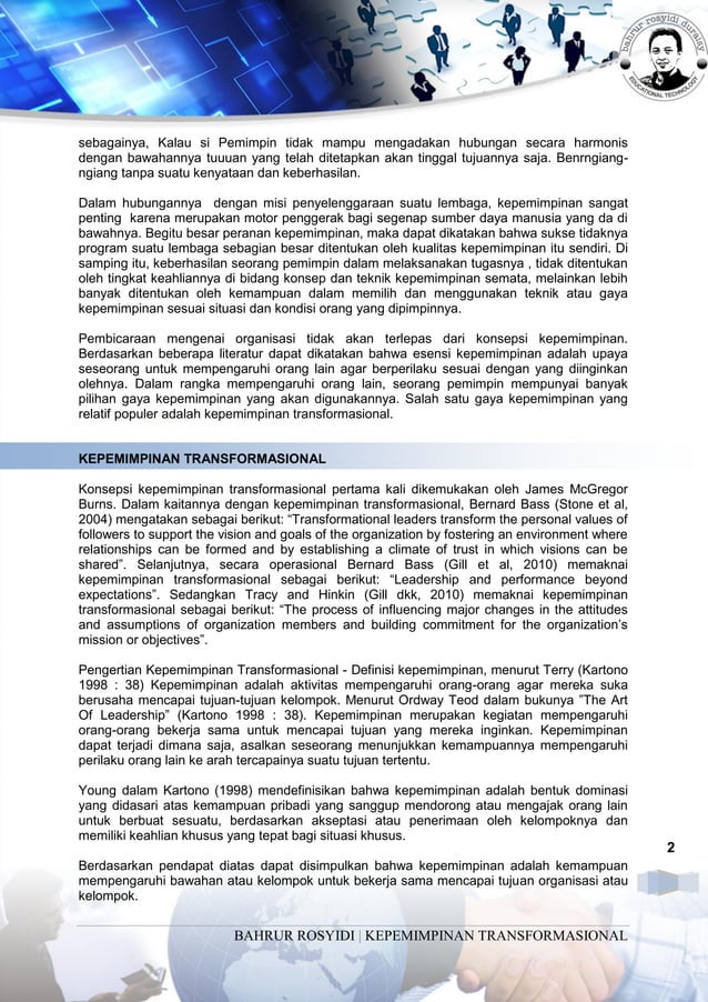 Kepemimpinan transformasional | PDF