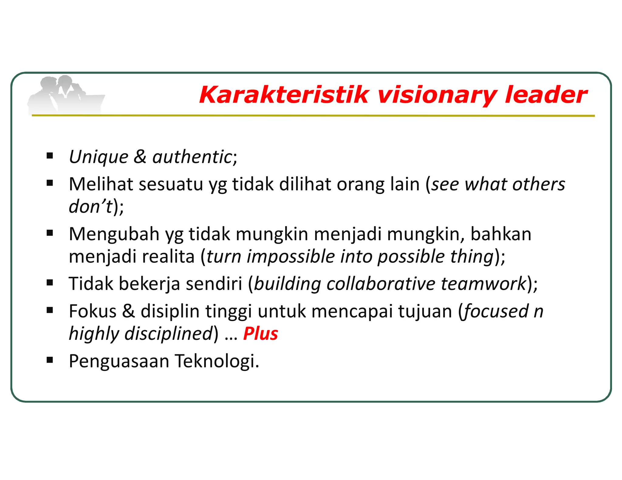 Kepemimpinan Visioner (Visionary Leadership) | PDF