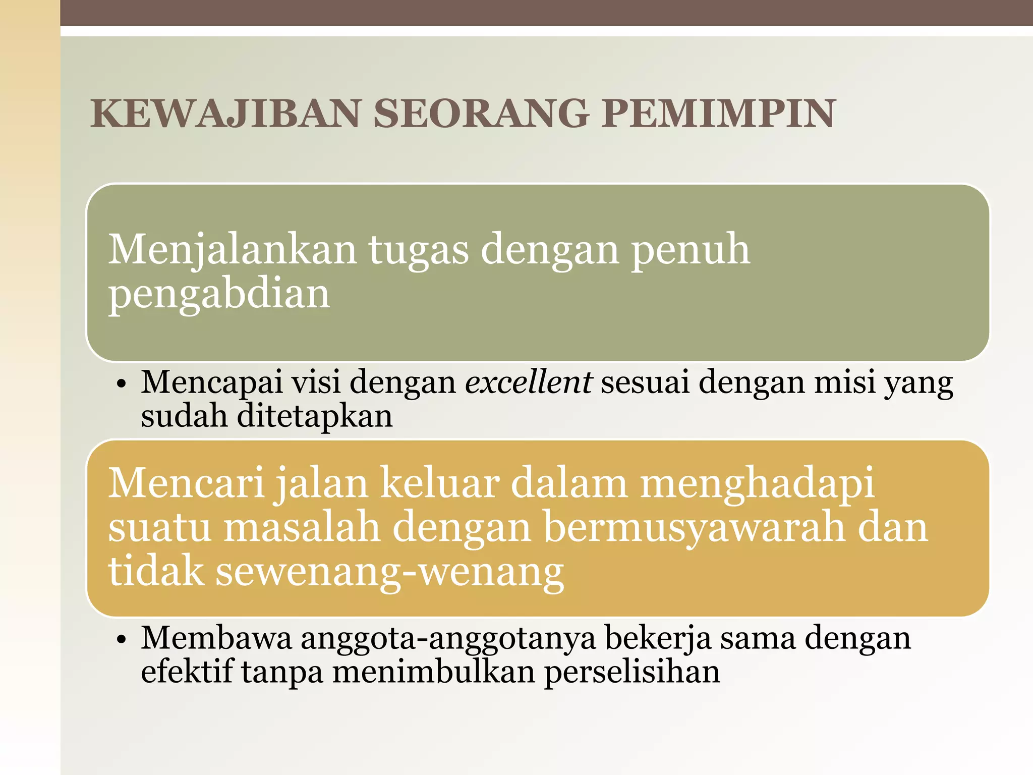 Kepemimpinan yang bertanggung jawab | PPTX
