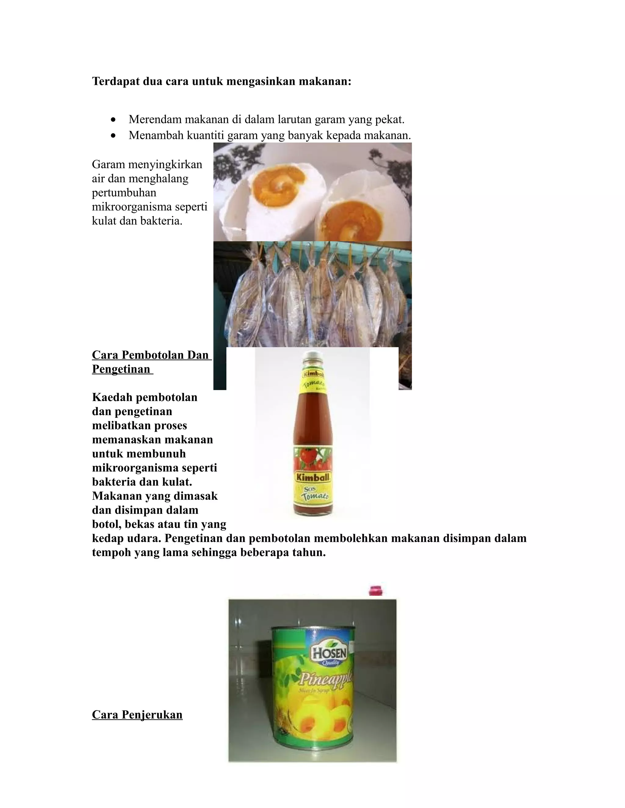 Kepentingan pengawetan makanan | DOC