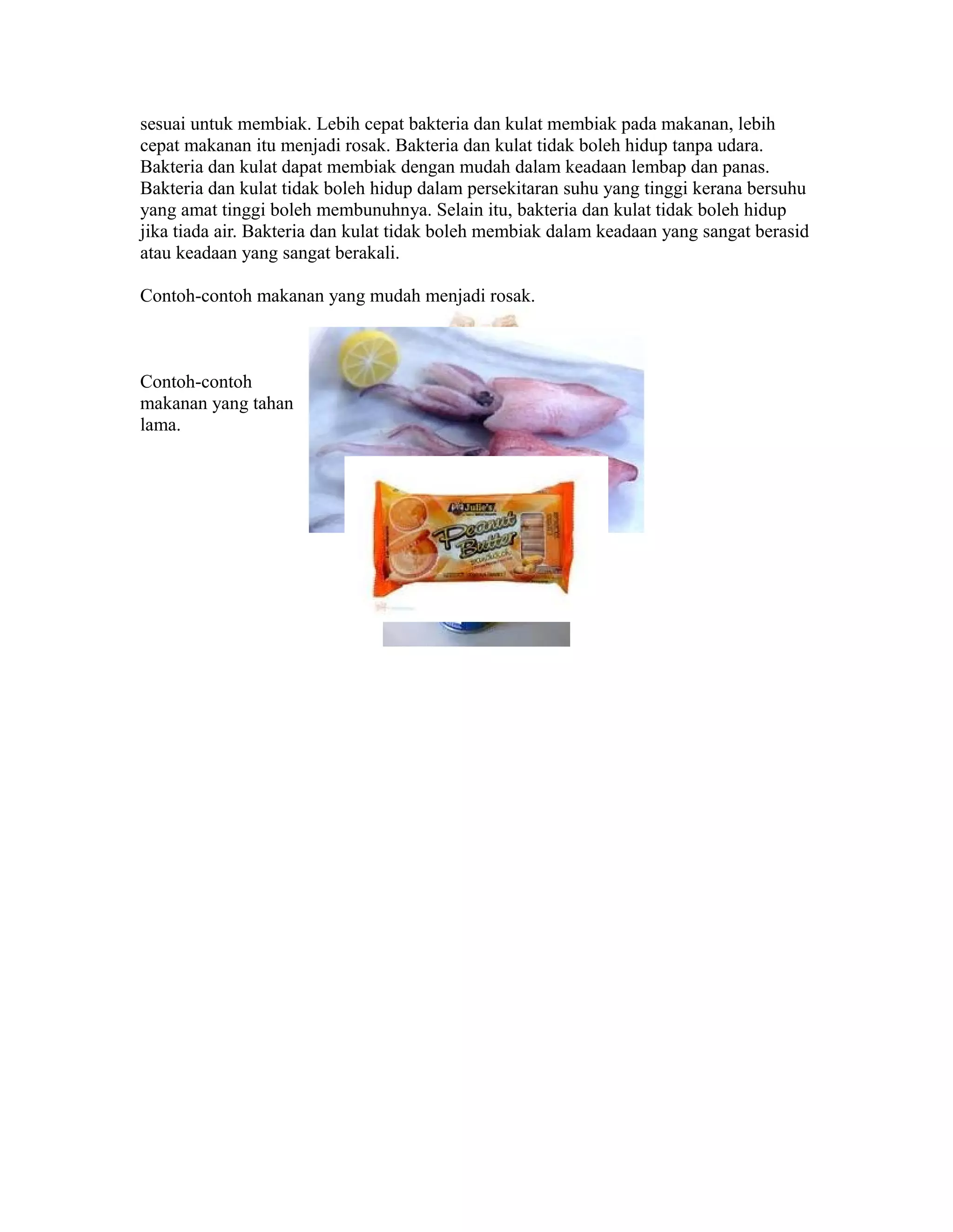 Kepentingan pengawetan makanan | DOC