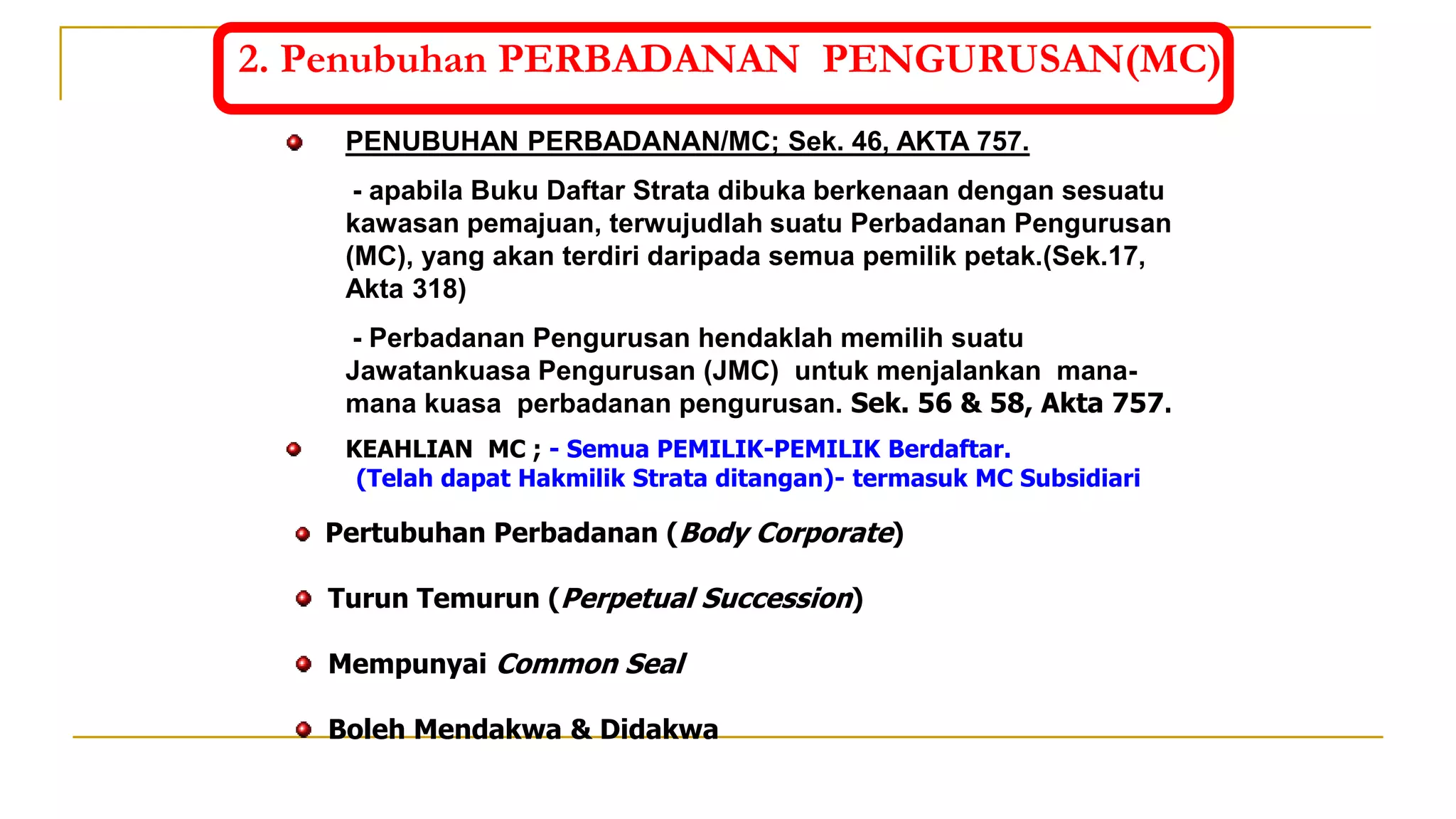 Kepentingan penubuhan badan pengurusan (JMB/MC) | PDF