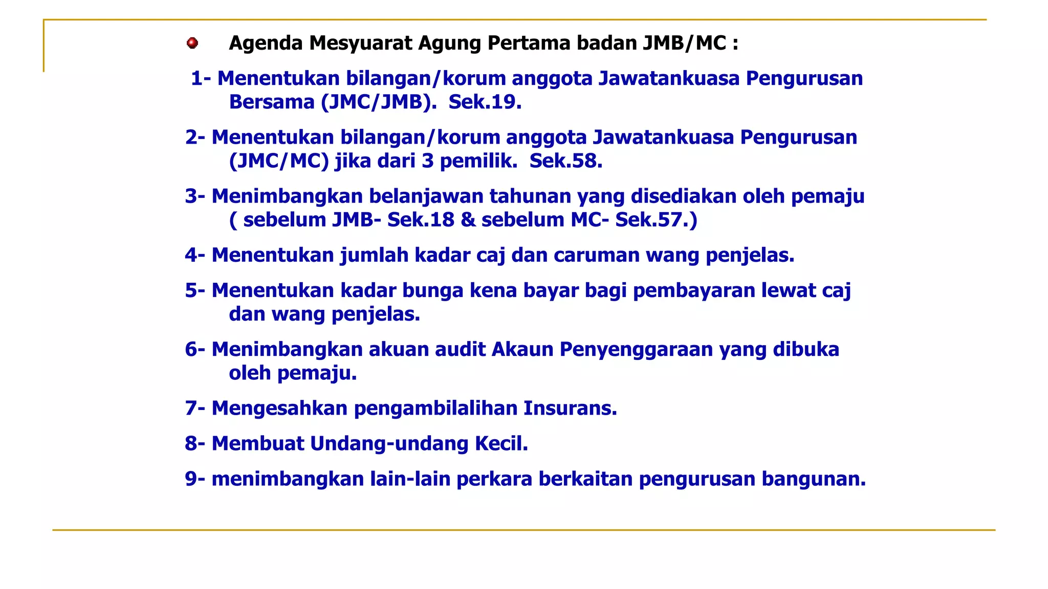 Kepentingan penubuhan badan pengurusan (JMB/MC) | PDF
