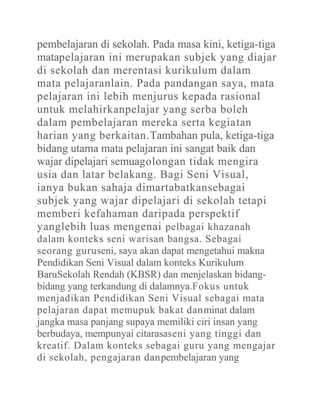 Kepentingan seni visual bahan psv | DOCX