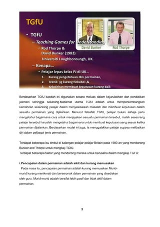 Kepentingan teaching games for understanding | DOCX