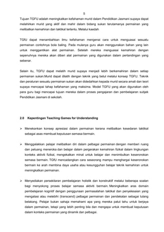 Kepentingan teaching games for understanding | DOCX