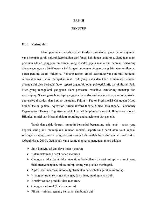 Keperawatan jiwa askep gangguan alam perasaan (mood) | DOCX