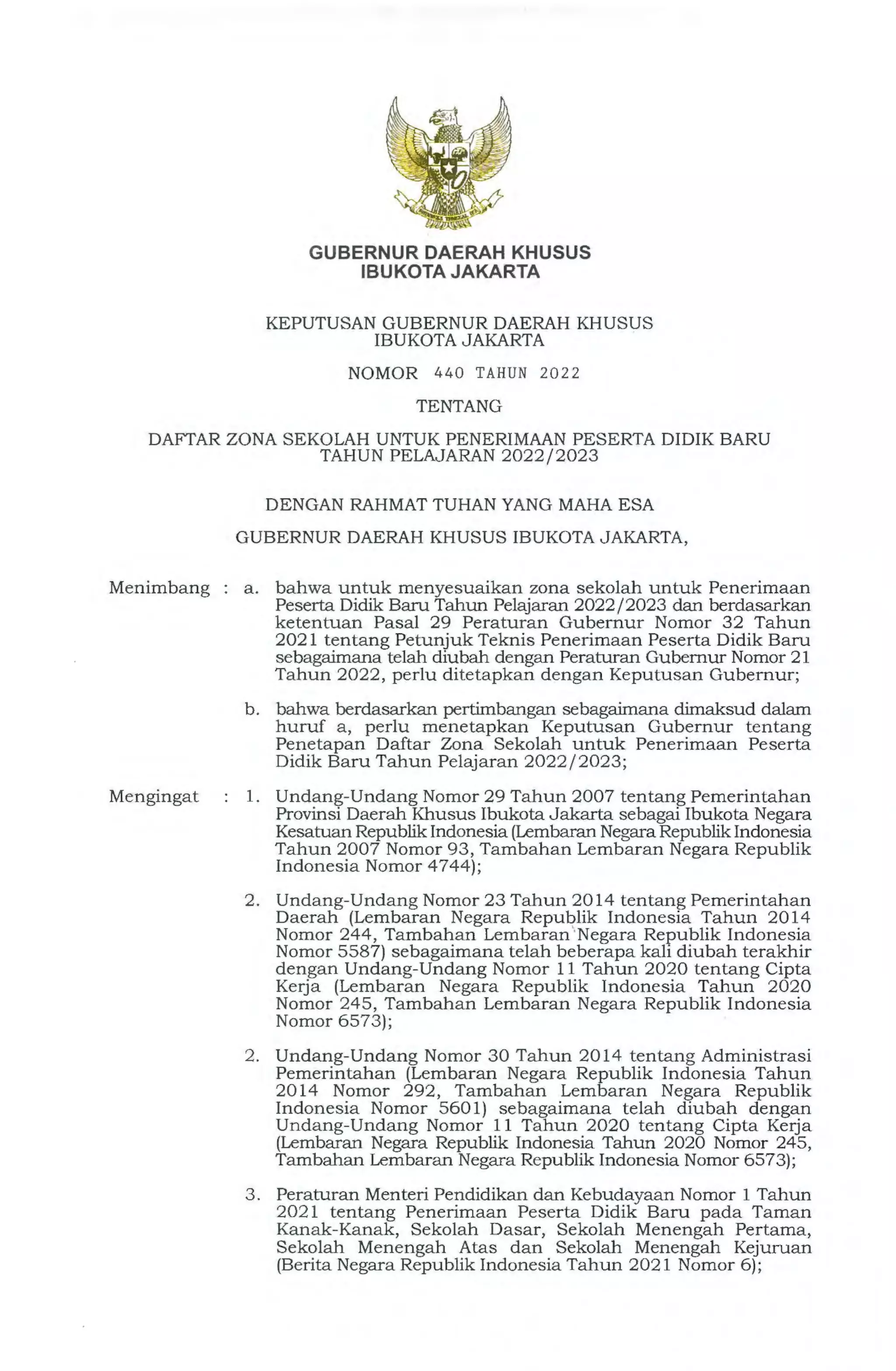 KEPGUB NOMOR 440 TAHUN 2022 TENTANG DAFTAR ZONA SEKOLAH UNTUK PPDB 2022.pdf