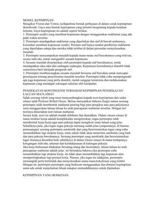 Kepimpinan fungsi kepimpinan pengurusan | DOC