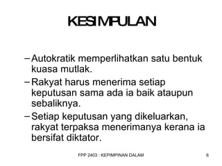 Kepimpinan Autokratik | PPT