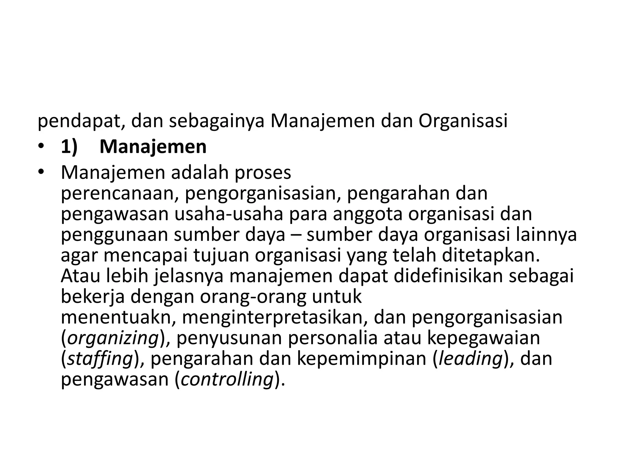 Kepimpinan dan manajemen organisasi | PPTX