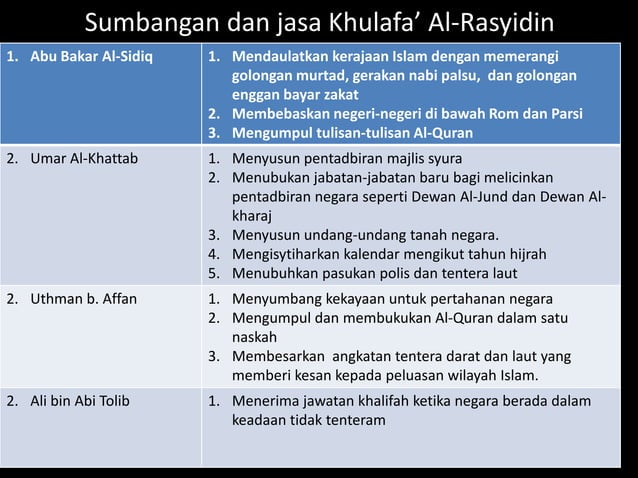 Kepimpinan khulafa al rasyidin | PPTX