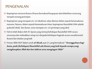 Sejarah Sem 2- Kepimpinan rasulullah dari segi pemimpin agama dan ...