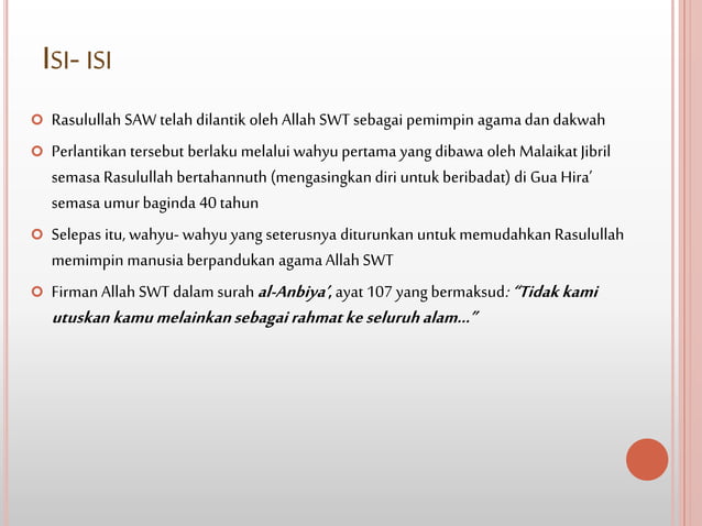 Sejarah Sem 2- Kepimpinan rasulullah dari segi pemimpin agama dan ...