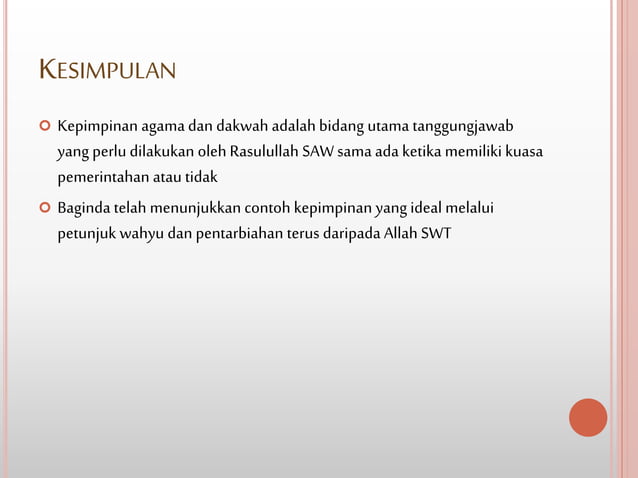 Sejarah Sem 2- Kepimpinan rasulullah dari segi pemimpin agama dan ...