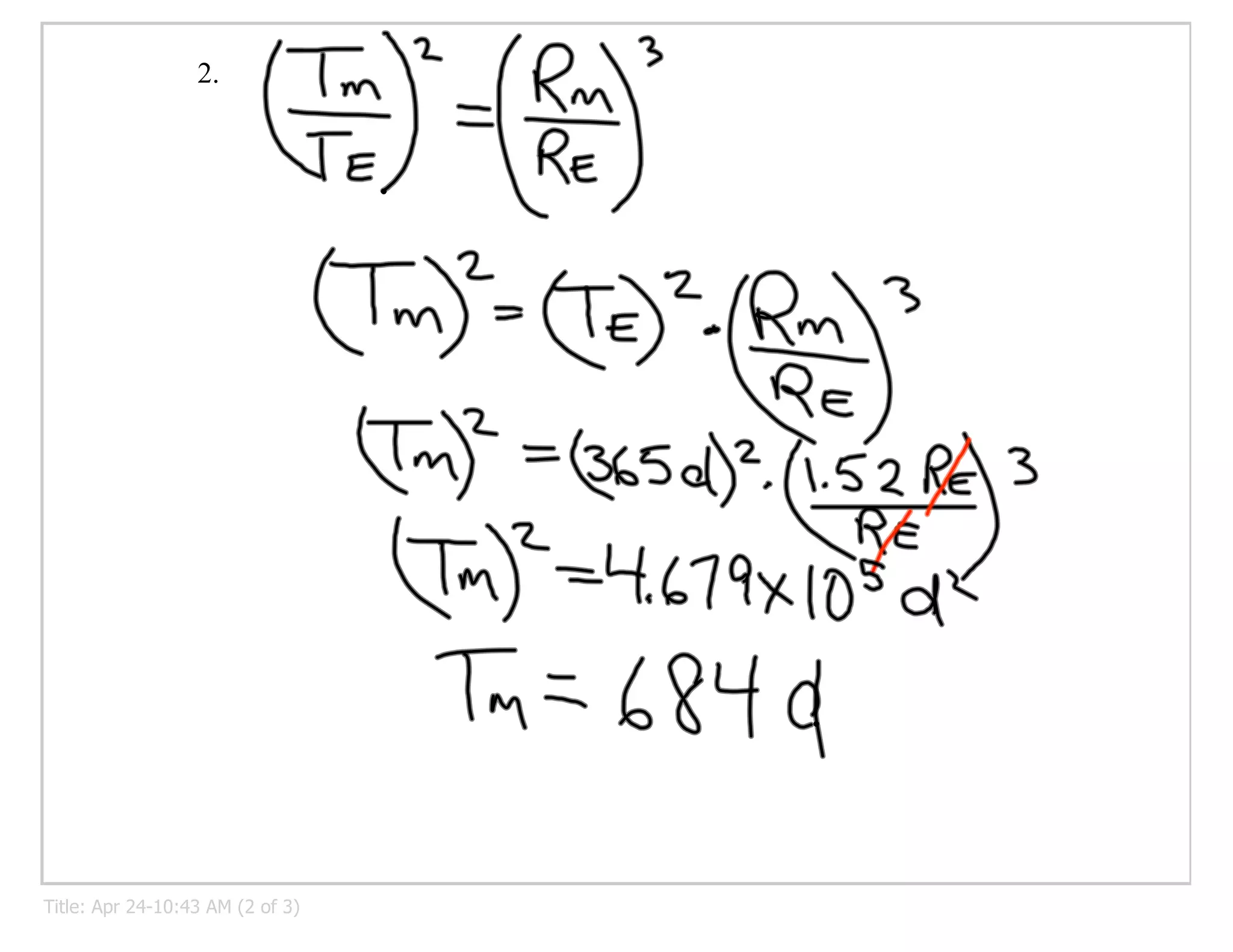 Kepler's 3rd Law Problems | PDF