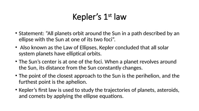Kepler's laws of orbital motions 1st,2nd,3rd .pptx