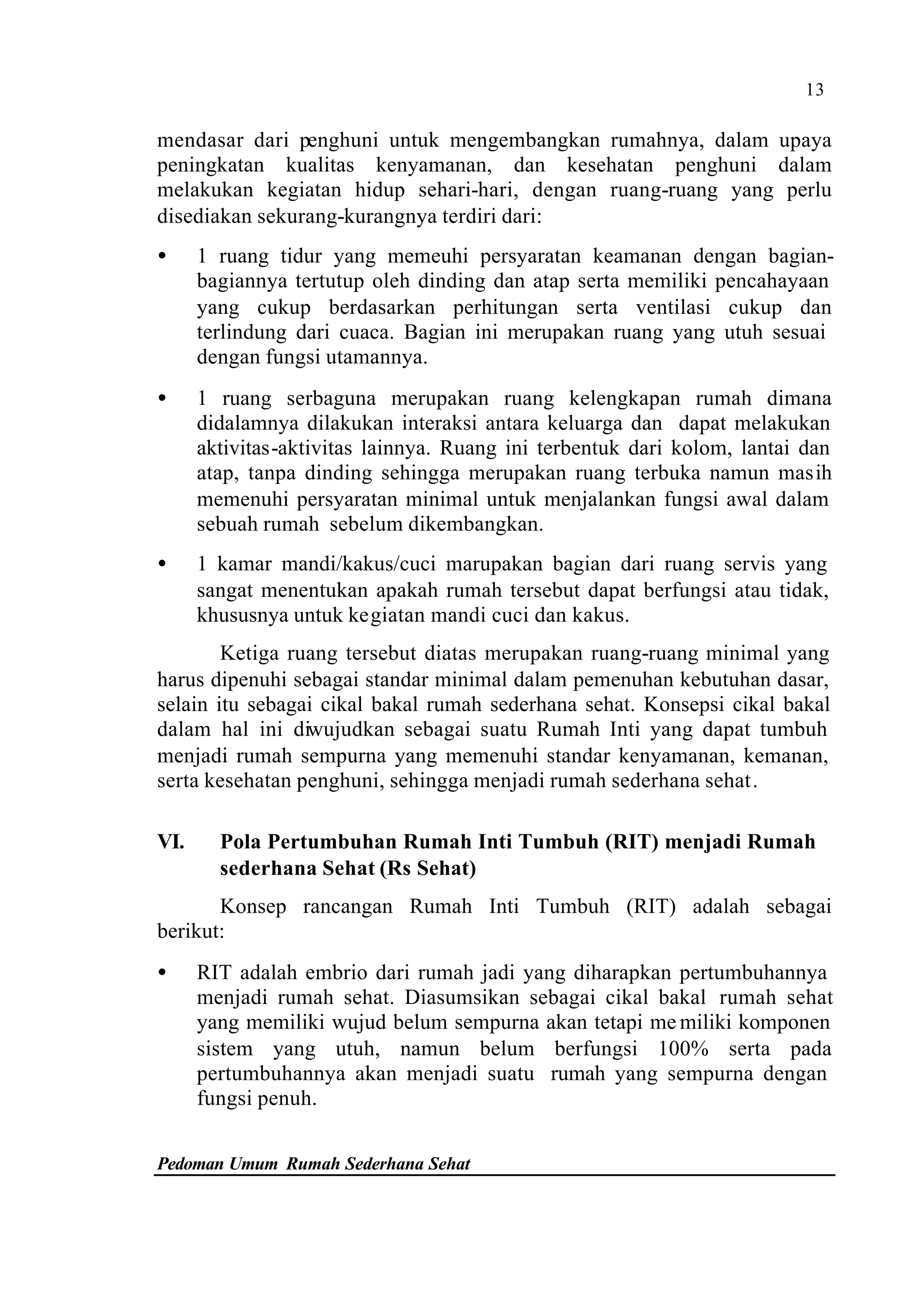 PEDOMAN TEKNIS PEMBANGUNAN RUMAH SEDERHANA SEHAT (Rs SEHAT) - 403/KPTS ...