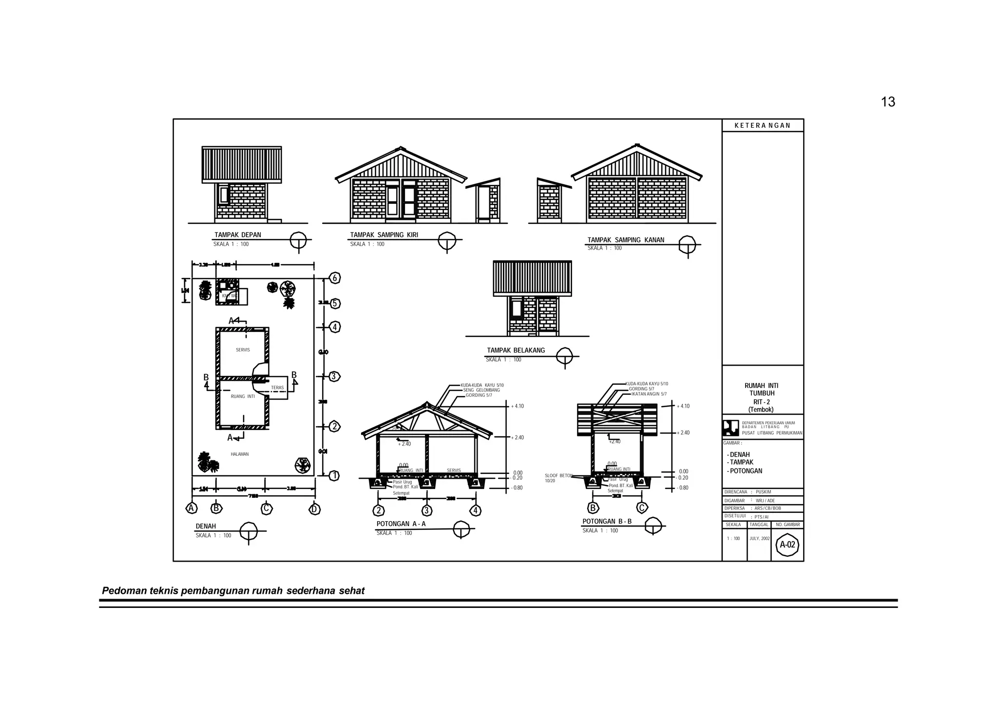 PEDOMAN TEKNIS PEMBANGUNAN RUMAH SEDERHANA SEHAT (Rs SEHAT) - 403/KPTS ...