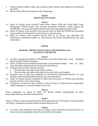 Kepmen651tentang usaha air minum | PDF