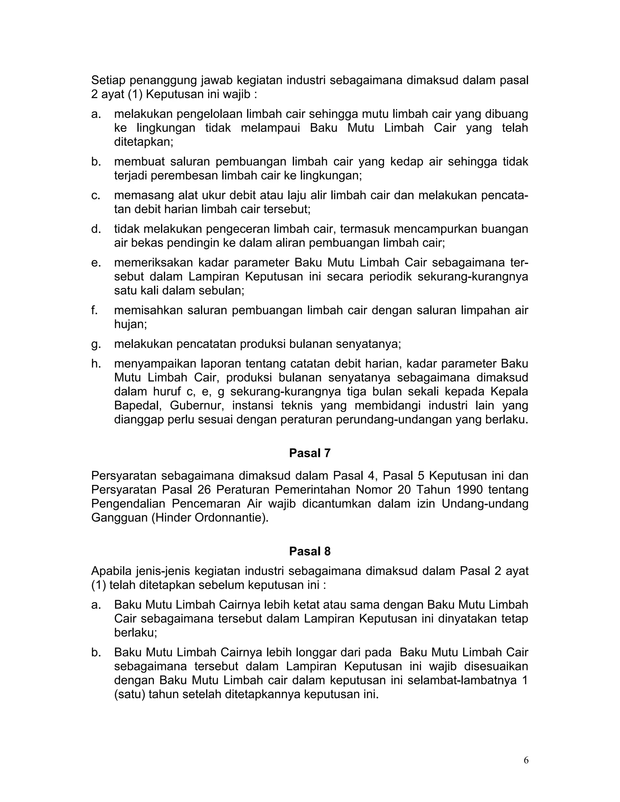 Kepmeneg Lingkungan Hidup No.51 Tahun 1995 tentang Baku Mutu Limbah ...