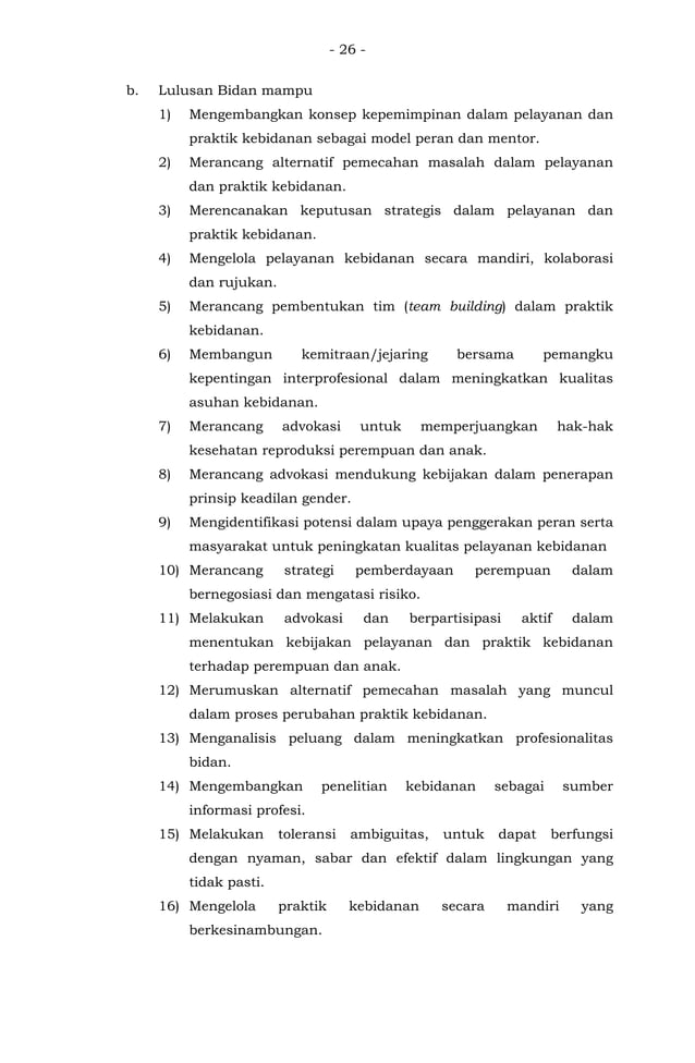 Kepmenkes 320 tahun 2020 tentang standar profesi bidan | PDF