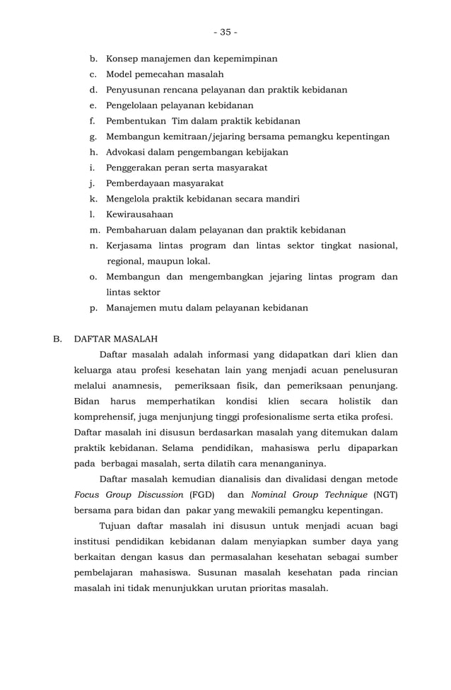 Kepmenkes 320 tahun 2020 tentang standar profesi bidan | PDF