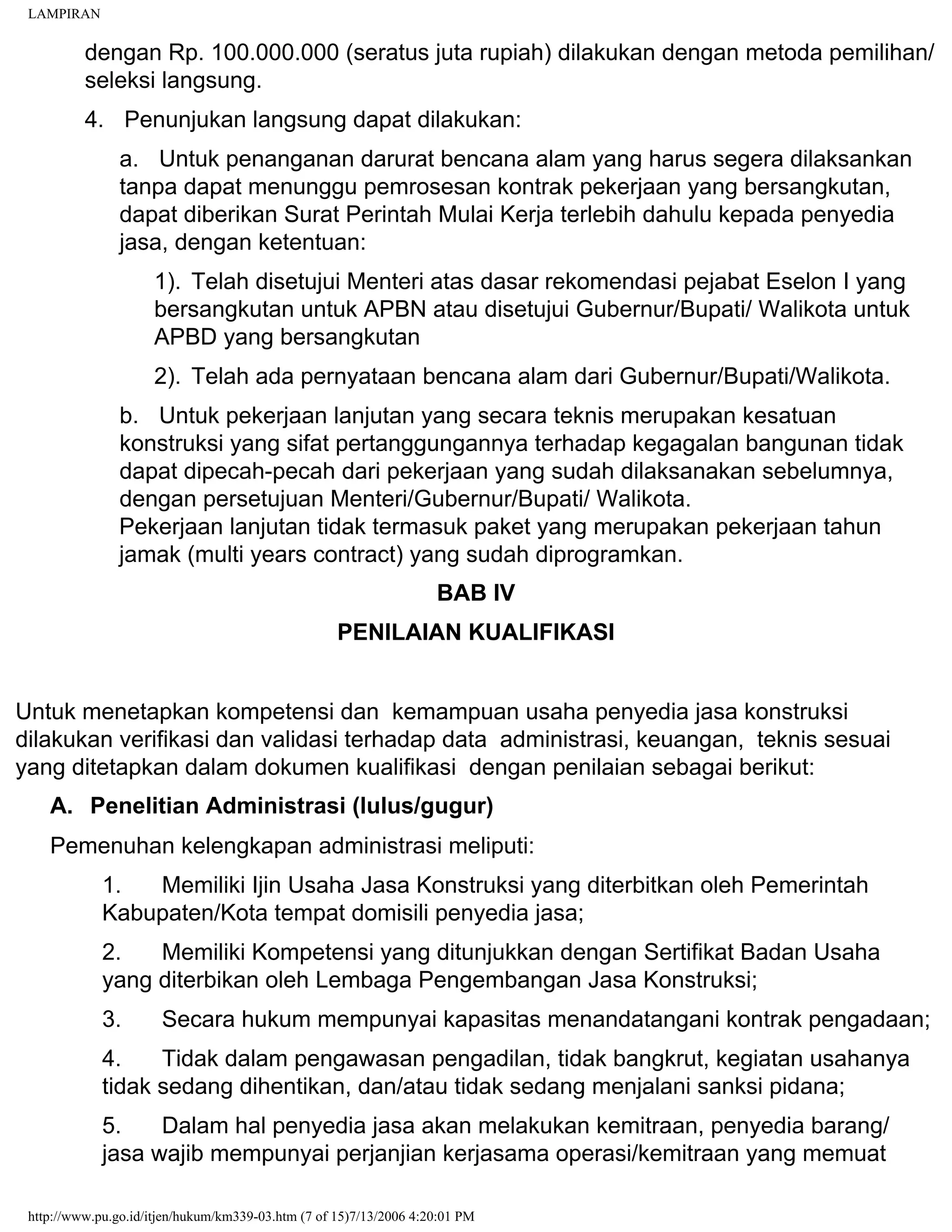 Kepmen kimpraswil no 339 2003 | PDF
