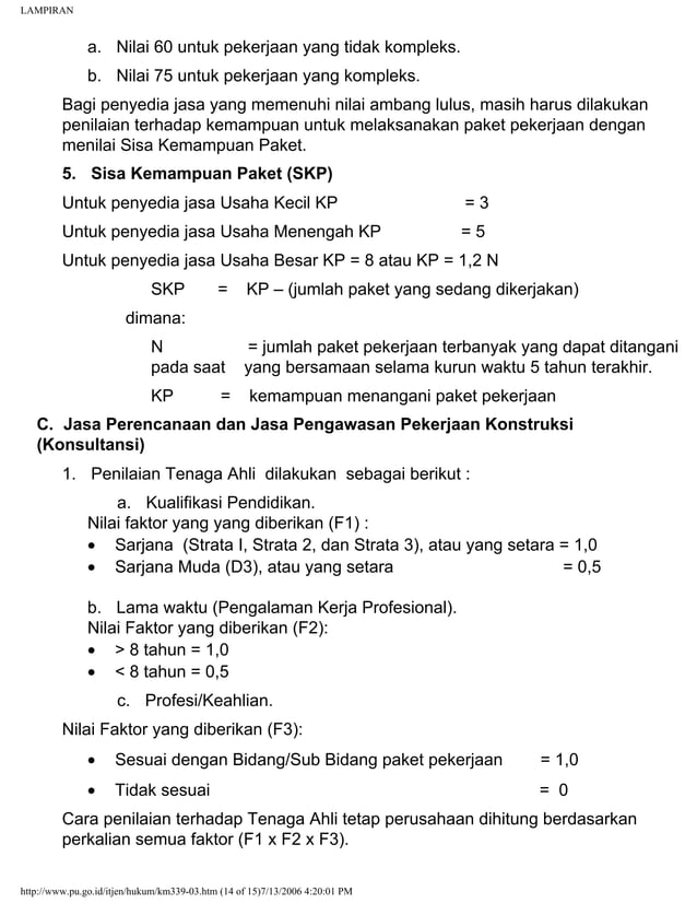 Kepmen kimpraswil no 339 2003 | PDF