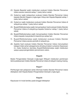 Kepmen lh no.45 th 1997 index pencemaran udara | PDF