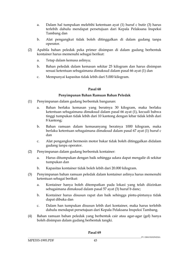 Kepmen mentamben 555k tahun 1995 keselamatan kesehatan kerja pertambangan umum | PDF