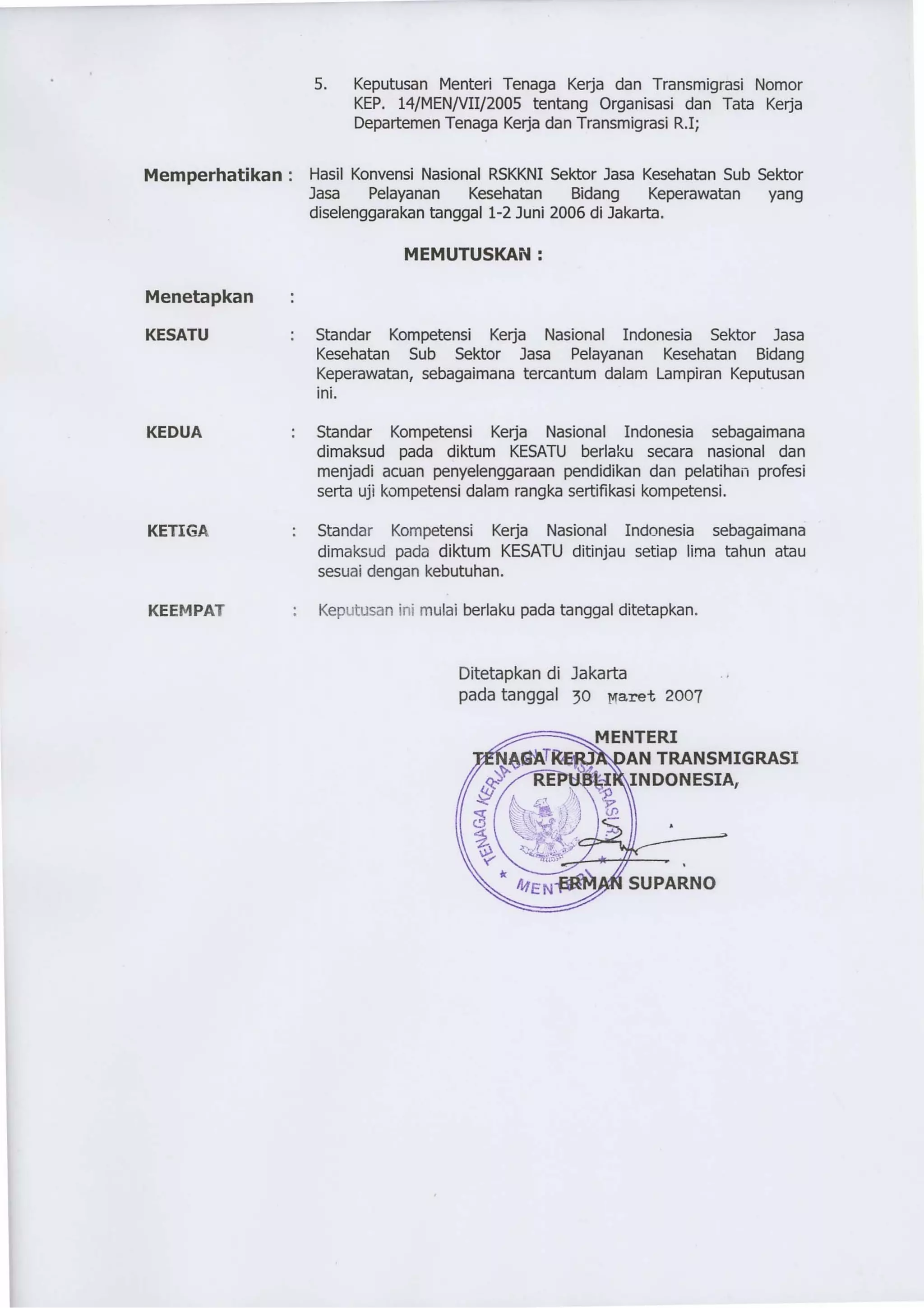 Kepmen skkni keperawatan (scan) | PDF