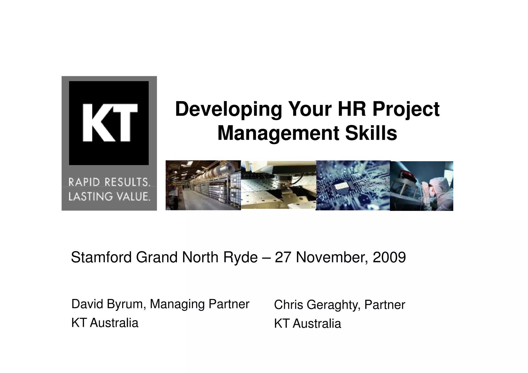 Kepner Tregoe Developing Your Hr Project Management Skills | PDF