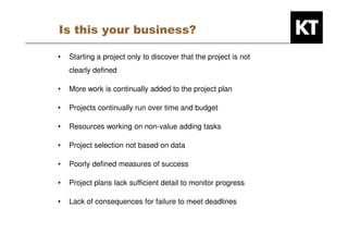 Kepner Tregoe Developing Your Hr Project Management Skills | PDF