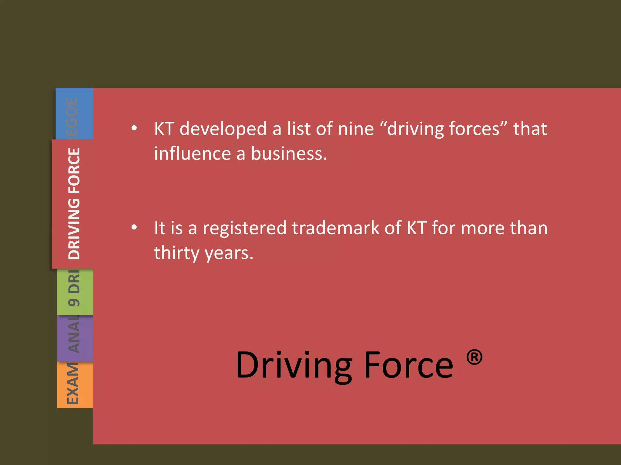 Kepner – tregoe driving force analysis | PPTX