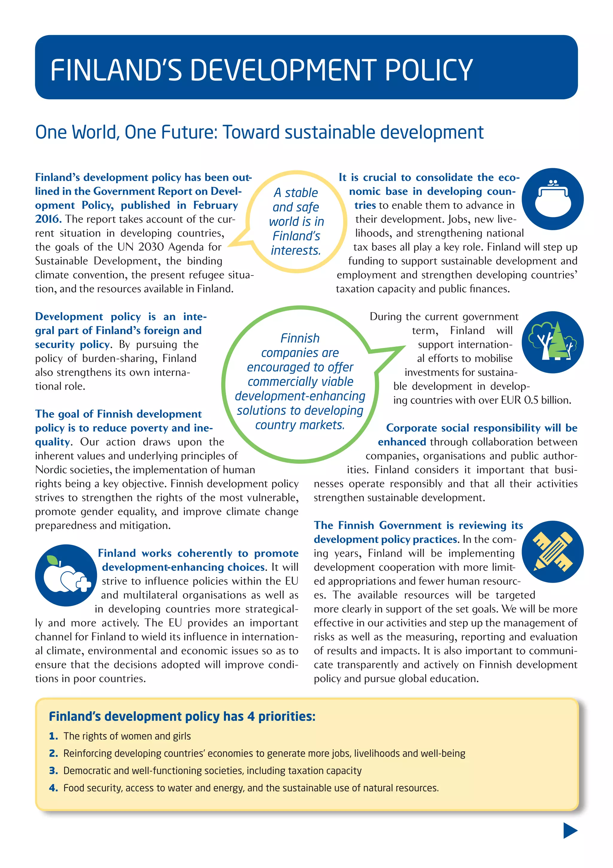 Finland's development policy | PDF
