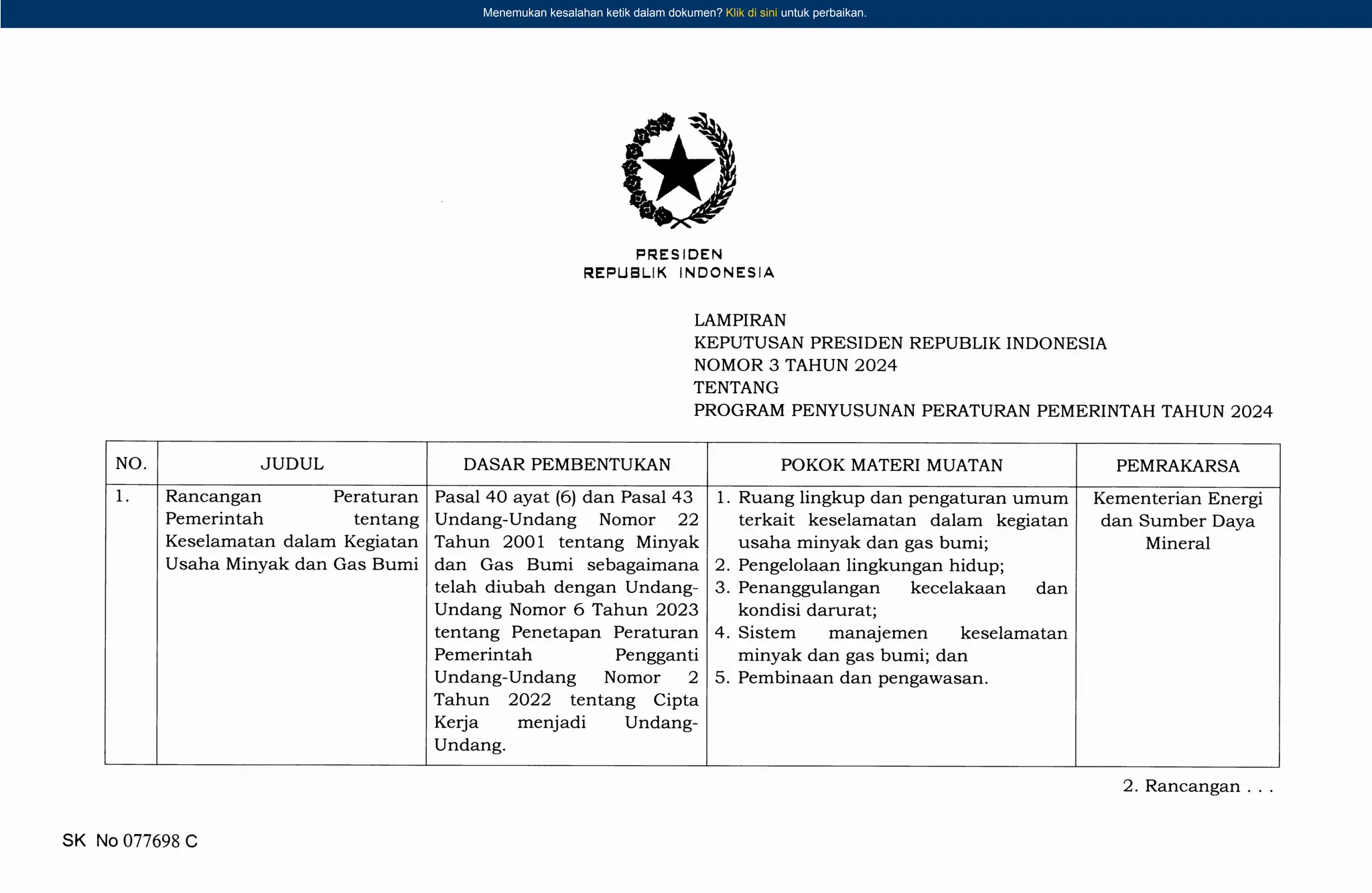 KEPPRES_NO_3_2024_L.pdf Lampiran ini dapat mengindentifikasi Prosun | PPT