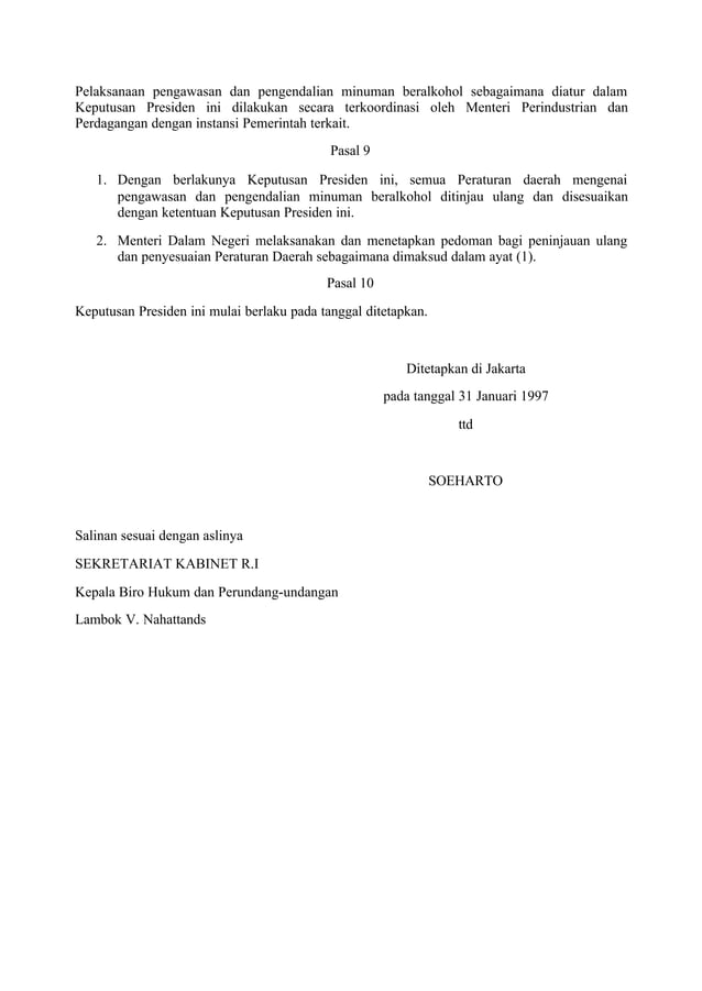 Kepres nomor 3 tahun 1997 cintayasir | PDF